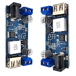 DEVMO 2Pcs 12v to 5v 5A Converter Step-Down Power Supply 24V / 12V to 5V 5A Voltage Regulator DC 9V-36V Step-Down to DC 5V-5.3V 3.5-6A Volt Transformer