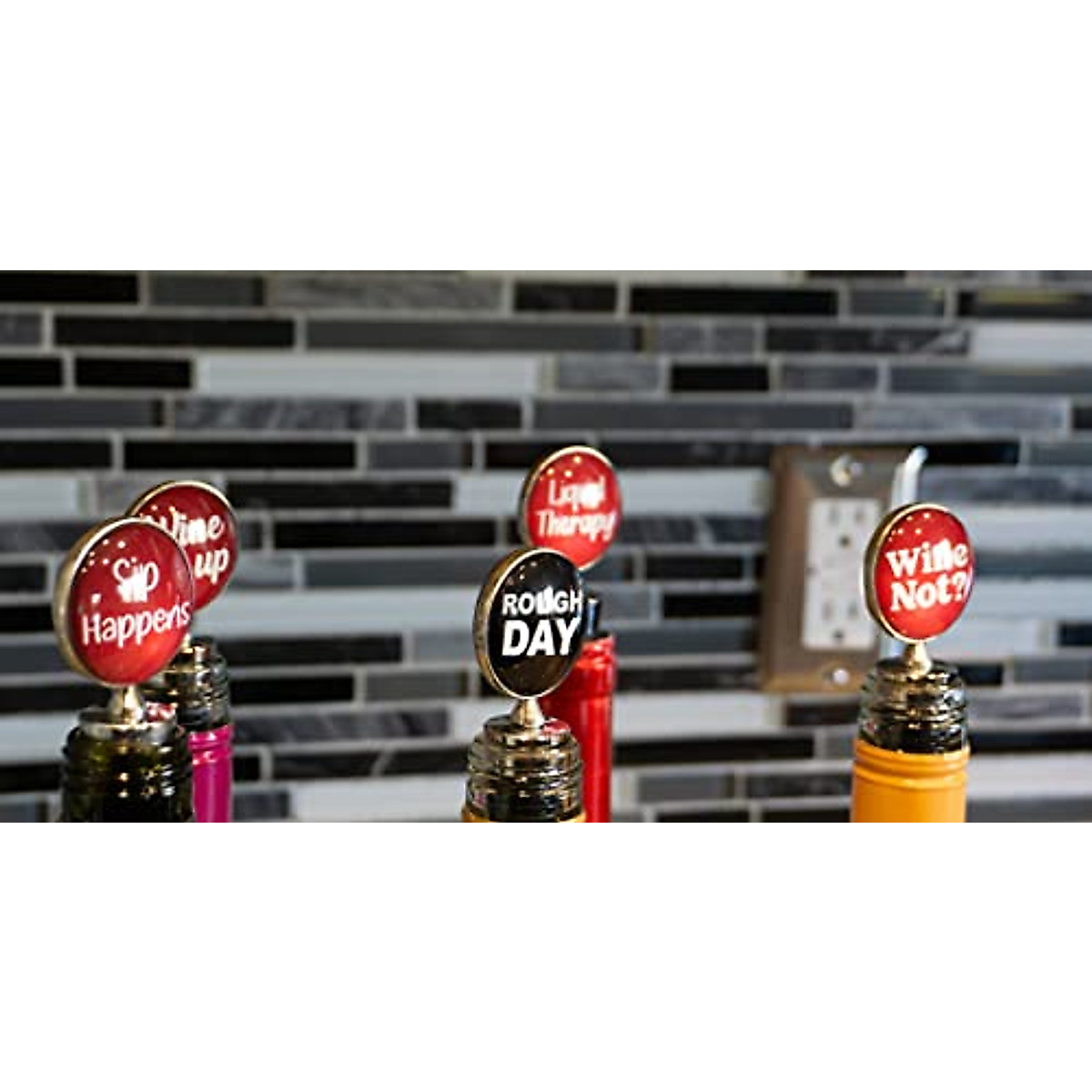 Funny Wine Stoppers Accessories for Wine Gifts, Set of 5 Bottle Stopper for Women and Men, Perfect Beverage Topper Gift