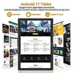 ANTEMPER 10.1 Inch Android Tablet 4G Cellular Tablets with 2 SIM Card - Google Certified Tablet 64G ROM+4G RAM,1080 FHD | 13 MP Camera | Octa-Core | 6000mAh | GPS | Bluetooth | WiFi | - Black