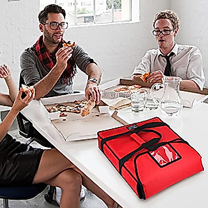 iceMi Pizza Bags for Delivery 22" X 22" X 5"Insulated Pizza Delivery Bag Moisture Free for Catering Food Delivery,Restaurant,Cookouts,Red