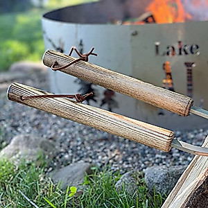 Campfire Bay Fire Pit Tongs 42" - Stainless Steel Heavy Duty Log Grabber - Made in USA - Bonfire and Campfire Tools