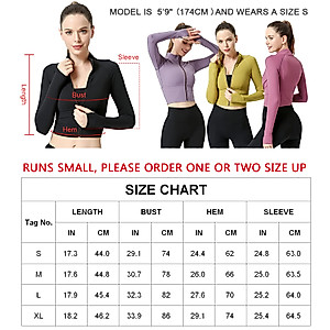 SEAUR Casual Basic Gym Jackets Coat for Women Jogging Turtleneck Stretch Crop Top with Thumb Holes Sun Protection Fitness Training Exercise Outerwear Activewear Black