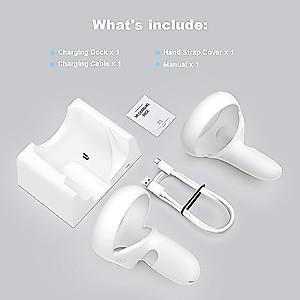 MEIYIN Charging Dock for Oculus Quest 2, Headset Charging Stand with USB-C Charger and Cable, White