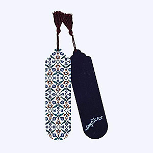 Pictor Gift Ottoman Tiles Set Decorative 4 Piece Bookmark Set, Ramadan, Eid Mubarak, Islamic Metal Pressed with Suede Back… (Ottoman Tiles Set 1)