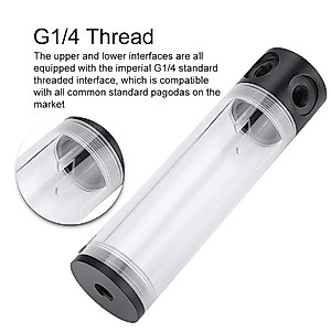 Water Cooling Reservoir, PC Water Reservoir 190mm*50mm Diameter G1/4'' POM Cylindrical CPU Water Cooler Reservoir System Heat Sink Kit Cooling Acrylic Water Reservoir for PC