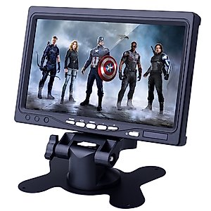 Kuman 7 Inch IPS Display 1024x600 LCD Screen Computer Monitor for PC Laptop Raspberry Pi 4 3 2B B RPI 1 B+ A+ with HDMI VGA Input, DVD VCR Car and Remote HDMI Cable SC7J