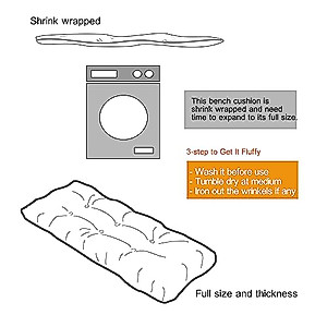 SEKUMDAN Bench Cushion Outdoor Chair Lounge Cushions Durable Non-Skid Tufted Overfilled Seat Pad for Porch Swing Piano Loveseat Outdoor Indoor Furniture (36 in L x 14 in W x 2.5 in T, Navy)