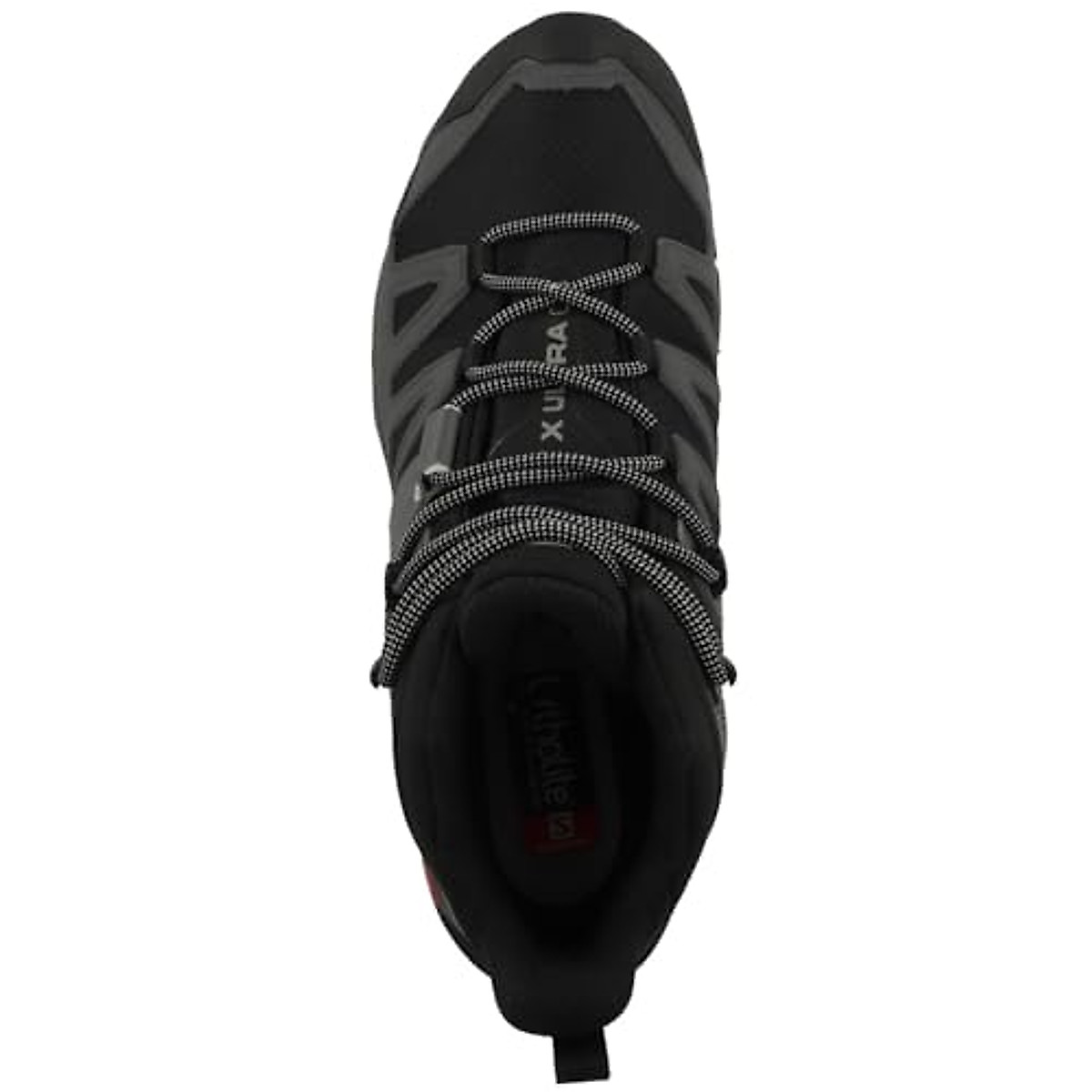 Salomon X Ultra 4 MID Gore-TEX Hiking Boots for Men, Black/Magnet/Pearl Blue, 9