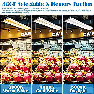 ZJOJO Linkable LED Shop Light for Garage, LED Shop Light 4FT with Pull Chain (ON/Off), 3000K/4000K/5000K, 42W 4800LM Bright LED Shop Lights with 5 Year Warranty for Workshop Office Warehouse-1Pack