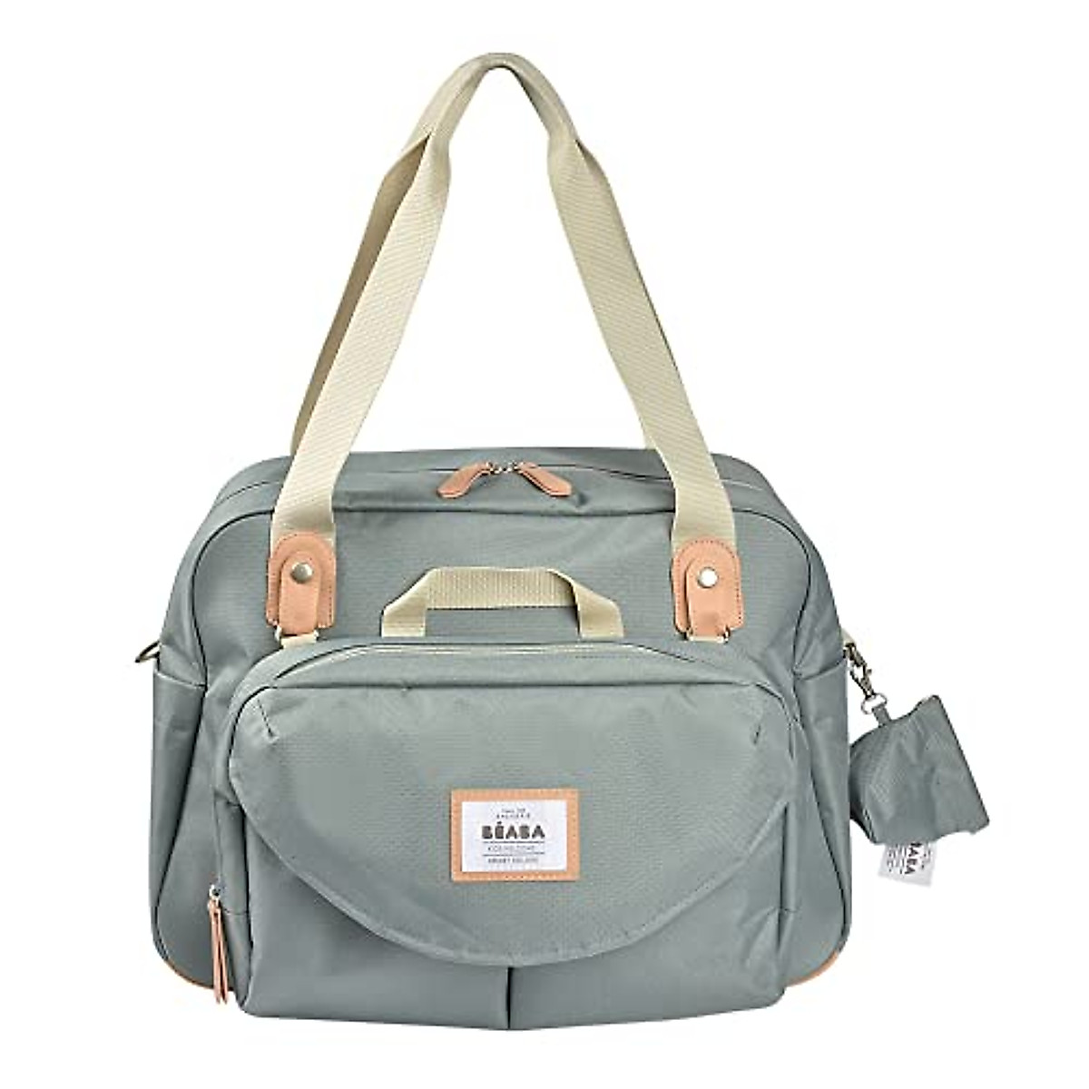 Beaba Geneva Diaper Bag, Multifunction Baby Diaper Bag, Diaper Bag with Bag Strap for Baby Stroller, Changing Pad, Insulated Bag, Baby Must Haves, Sage