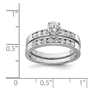 IceCarats 925 Sterling Silver Cubic Zirconia CZ Wedding Band Engagement Ring Bridal Jewelry Set