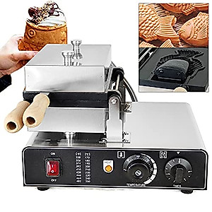 Veloqua 110V Commercial Taiyaki Waffle Maker Stainless Steel Commercial Taiyaki Waffle Maker Machine Great choice for bakeries, restaurants, kiosks, canteens, etc.