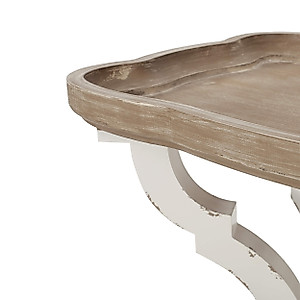 Christopher Knight Home Esther French Country Accent Table with Rectangular Top, Natural + Distressed White