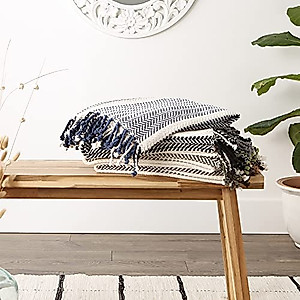 DII Striped Throw Collection Herringbone, 50x60, Antique Green