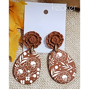 KEOKER Halloween Silk Screen for Polymer Clay, 3 PCS Reusable Silk Screen Stencils for Polymer Clay on Clay & Other Jewelry Clay Earrings Decoration, Each 6" X 3.8" (3PC Halloween 2)