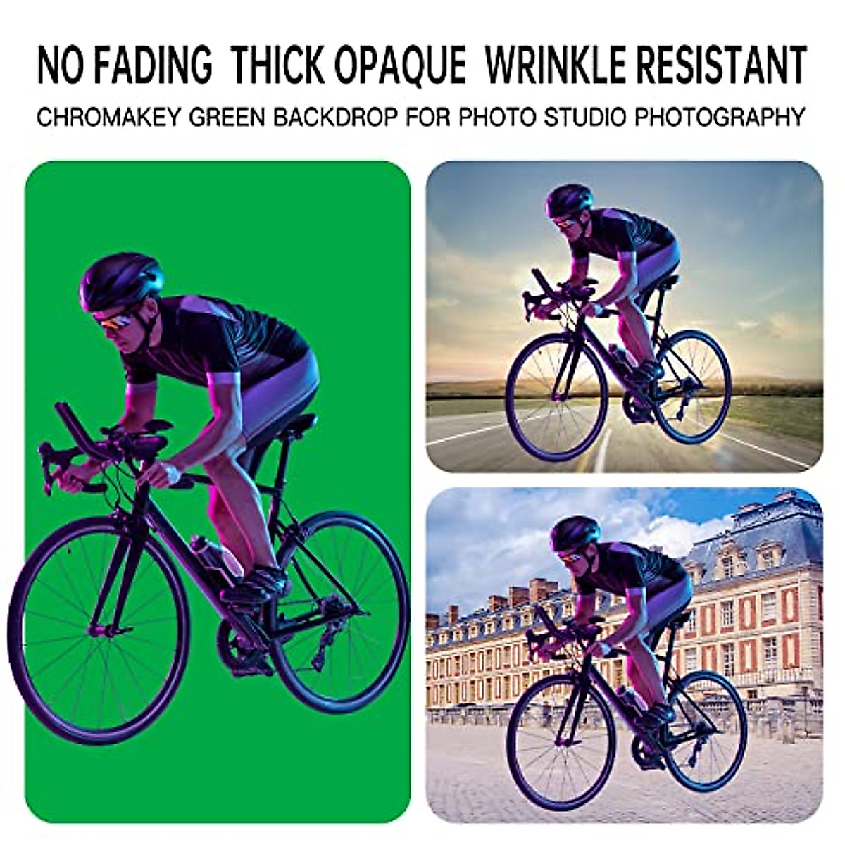 BEIYANG 10Ft x 20Ft Photography Backdrop Green Screen Non-Reflective Velvet Fabric Wrinkle Resistance Photo Background for Photo Studio Shooting Props