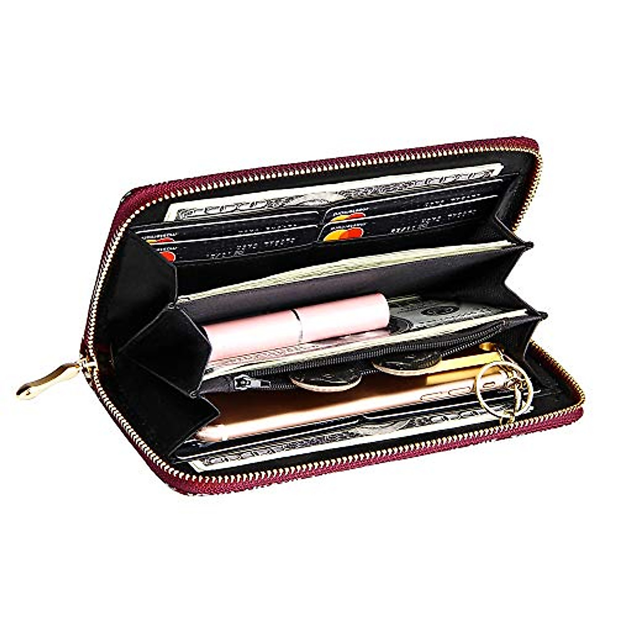 OIDERY Clutch Wallet for Women-Zip Around Long Wallet For Women, Large Capacity Womens Wallet With Zipper Coin Purse