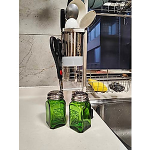 Kerixi Old-Fashioned Retro Salt and Pepper Shakers Green Glass