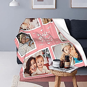 Easycosy Gifts for Mom Custom Blanket with Photo Personalized Picture Collage Throw Blanket Customized Mothers Day Birthday Gifts from Daughter 30"x40"