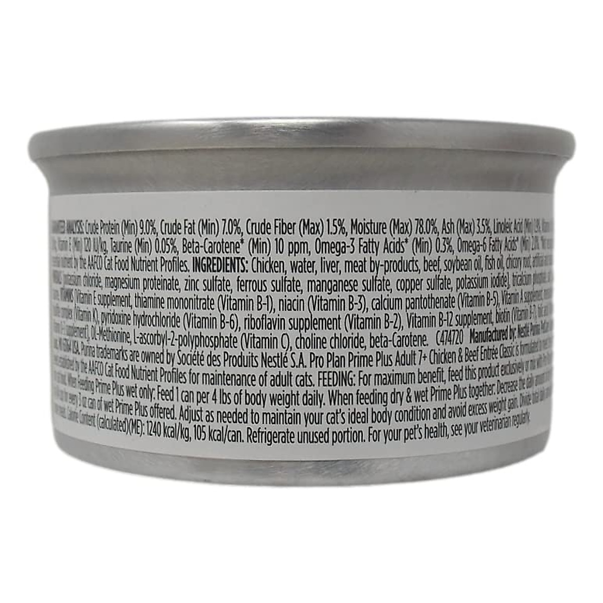 Purina Pro Plan Prime Plus Senior Wet Cat Food Entree 3 Flavor Sampler 6 Can Sampler, (2) Each: Salmon Tuna, Turkey Giblets, Chicken Beef (3 Ounces), Plus Spot Catnip Toy Bundle