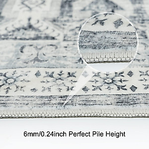 YOUFORTONG Washable 9x12 Area Rug: Rugs for Living Room Ultra Soft Carpet for Bedroom Waterproof Rug Non Slip Rugs for Hardwood Floors (Grey, 9x12)