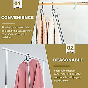 Homoyoyo 4pcs Telescoping for with Shelf Ceiling Retractable Balcony Hanger Reaching Hooks Picking High Hook Hanging Garment Stick Reach Prop Extend Clothing Poles Clothes Outdoor Laundry