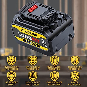 DCB609 60V/20V Replace for DEWALT Battery 9.0AH, Compatible with DeWalt 20V/60V Power Tools, Replace for dewalt 20V/60V Battery DCB609 DCB606 DCB612, Compatible with DeWalt 20v 60v Battery Chargers
