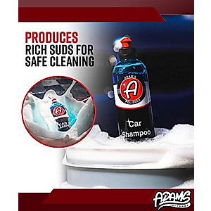 Adam’s Car Wash Kit Complete With Bucket & Grit Guard - Auto Detailing & Car Cleaning Kit | pH Best Car Wash Soap For Snow Foam Cannon, Foam Gun, Car Soap Wash For Pressure Washer