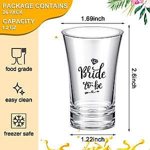 Karenhi 26 Pcs Shot Glasses Wedding Favors Groom Shot Glasses for Guests 1.2 oz Bachelorette Party Funny Shot Glasses Acrylic Clear Shot Glasses for Bachelorette Wedding Bridal Party Favors