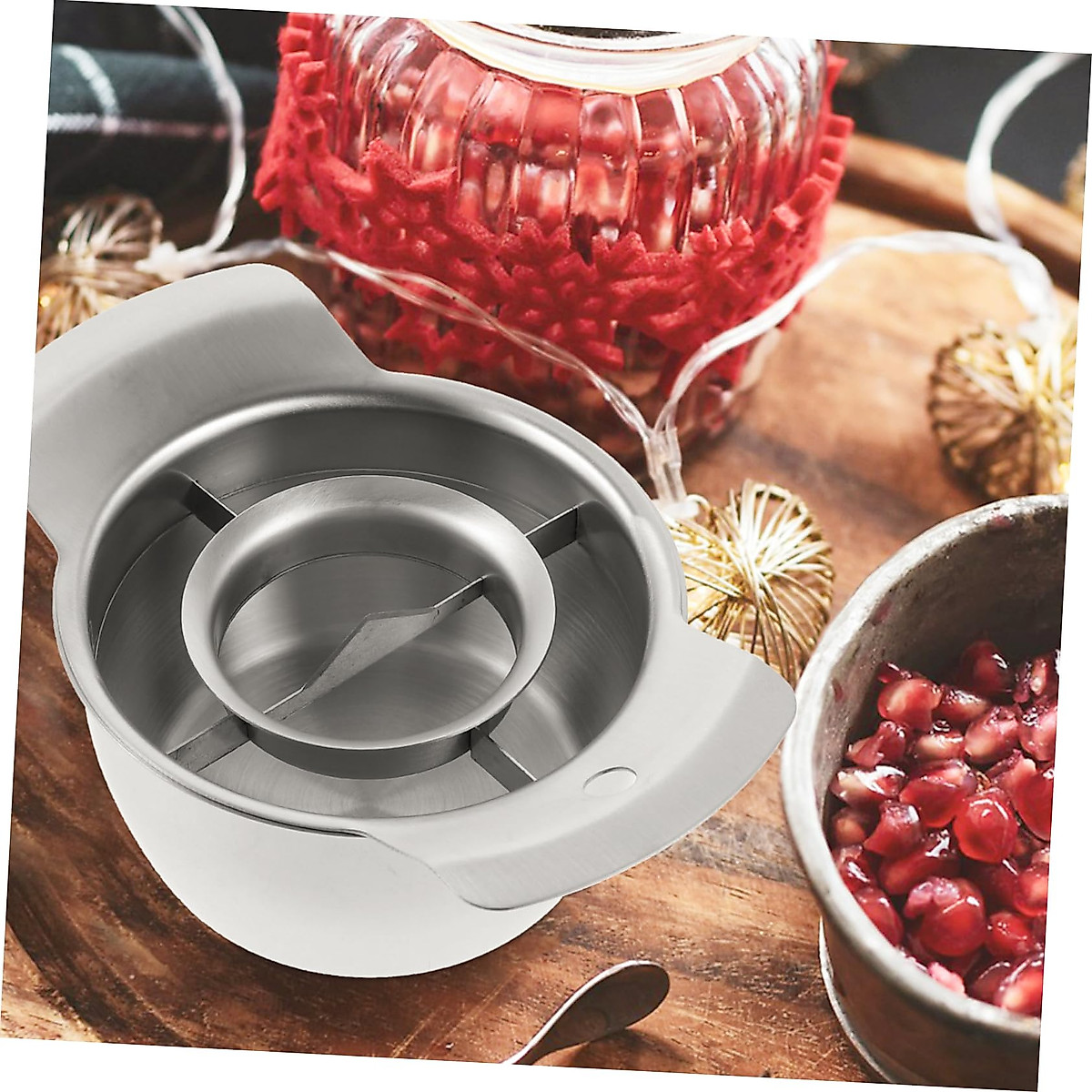 SHOWERORO 1 Set Peeler bottle opener Stainless Steel Pomegranate Deseeder Stainless steel Pomegranate Peeler With Bowl Convenient Pomegranate Peeler peeling tool set manual peel peeled