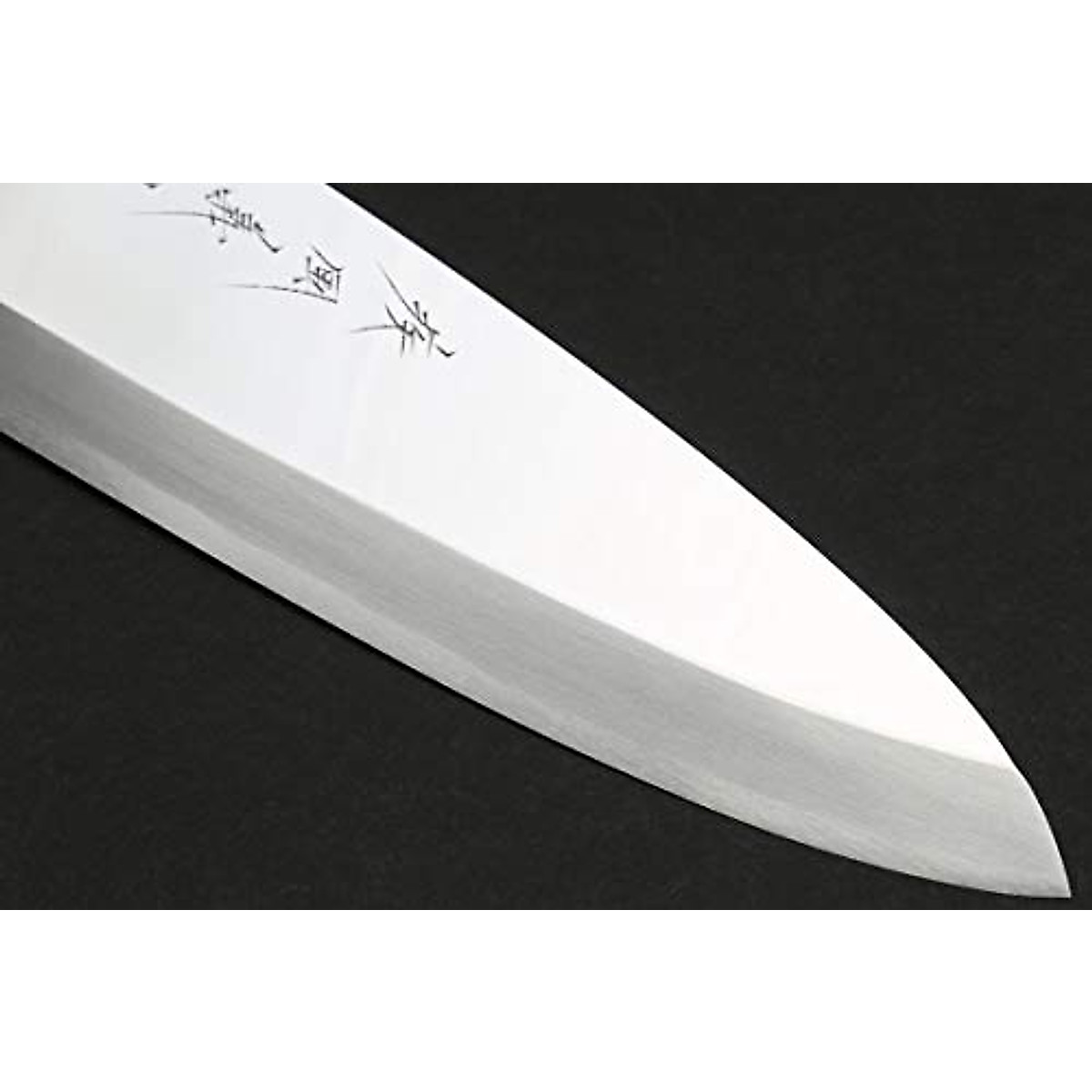 Yoshihiro Mizu Yaki Ginsanko Mirror-Finished High Carbon Stain Resistant Deba Fish Fillet Knife Ebony Handle with Silver Ring (7'' (180mm))