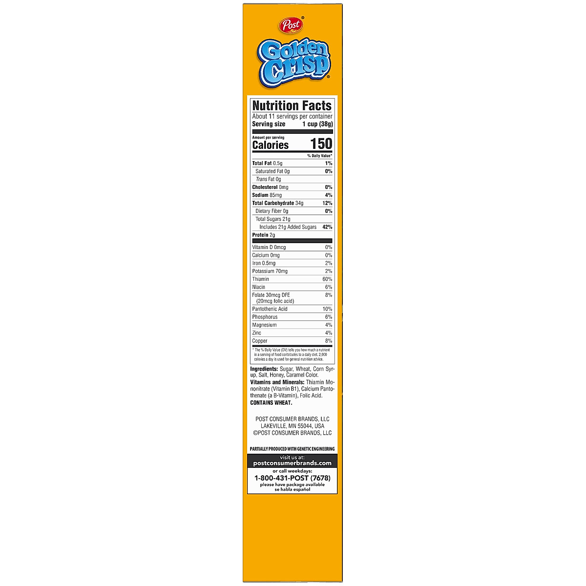 Golden Crisp Breakfast Cereal, Sweetened Puffed Wheat Cereal, 14.75 Ounce (Pack of 12)