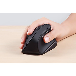 Perixx PERIMICE-804 Bluetooth Vertical Mouse, Bluetooth Connection for Windows and Android System, Works Without USB Receiver, Black