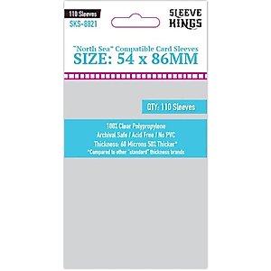 Sleeve Kings "North Sea Compatible" Sleeves (54x86mm) -110 Pack, 60 Microns