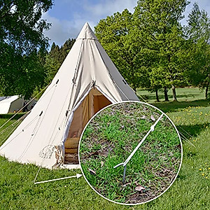 9 Inches 8 Pack Heavy Duty Tent Stakes, Metal Ground Stakes for Camping, Garden or Inflatable, Galvanized Steel Pegs for Yard and Outdoor Decorations