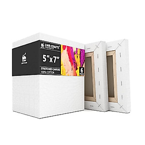 LWR CRAFTS Stretched Canvas 5" X 7" Pack of 6