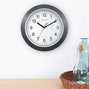 La Crosse Technology WT-3129B 12 Inch Atomic Analog Wall Clock, Pack of 1, Black