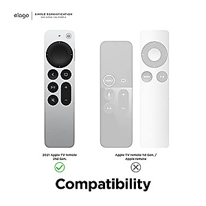 elago R4 Retro Case Compatible with 2022 Apple TV 4K Siri Remote 3rd Generation, Compatible with 2021 Apple TV Siri Remote 2nd Gen - Classic Controller Design [Non-Functional], Protective (Light Grey)