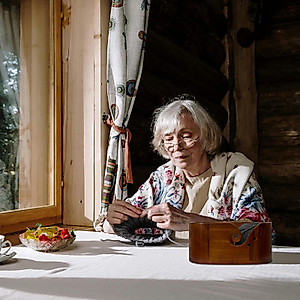 VPF Large Yarn Bowl,Knitting Yarn Bowl Portable, Wood Yarn Bowl Holder Swirl Design,Wool Yarn Storage Crochet Bowl Organizer for DIY Knitting Crocheting