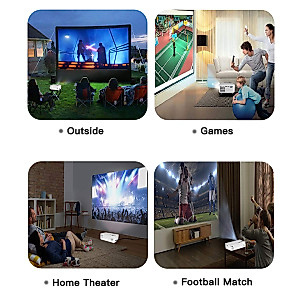 Luby Portable Movie Projector with Free Projector Screen Perfect for Fun Camping Neighborhood Gathering Backyard Movie