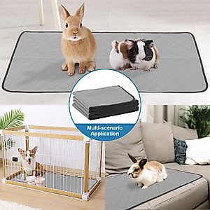 Nisorpa 4 Pack Guinea Pig Cage Liners Super Absorbent Washable Guinea Pig Pee Pads Waterproof Guinea Pig Bedding for Small Animals Rabbit Hamster Rat, 48 x 24 inches