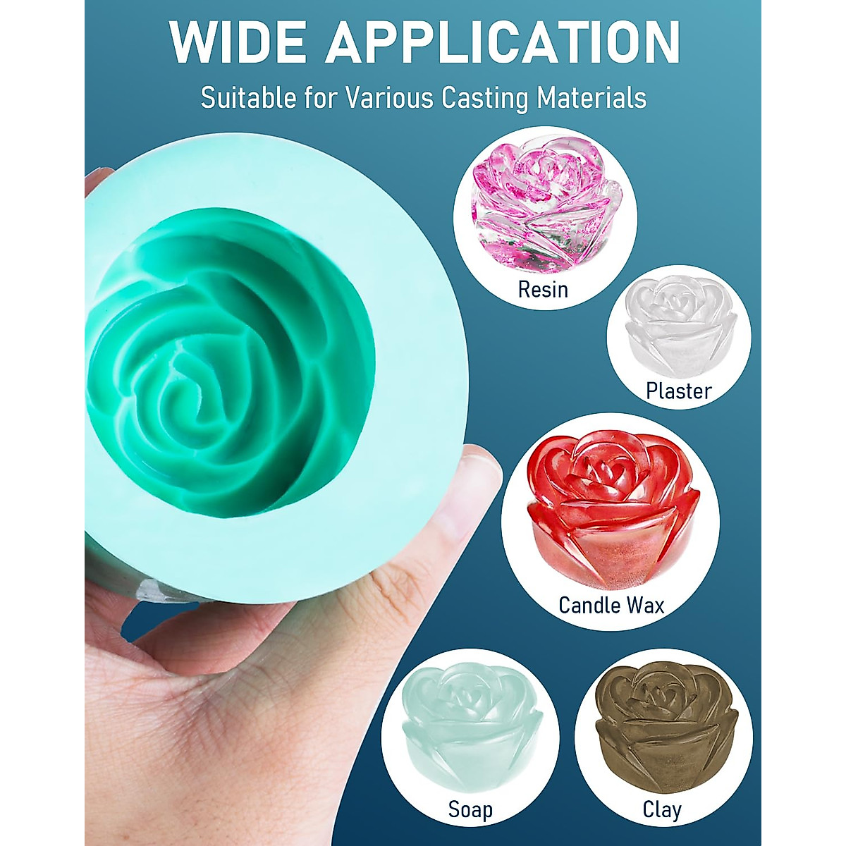 Nicpro 74oz Silicone Mold Making Kit, Platinum Liquid Silicone Rubber for Mold Maker, Jade Green Flexible & Food Safe Mix Ratio 1:1 for Casting 3D Resins Molds DIY with Mold Housing, Mixing Cups