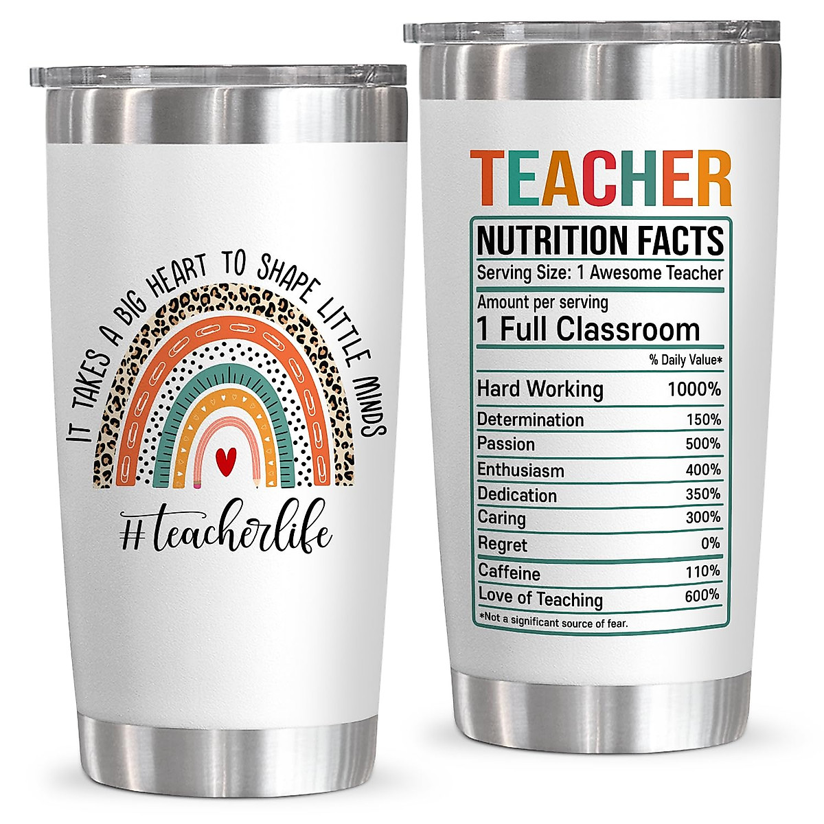 OASSIE Teacher Appreciation Gifts For Women - 20 Oz Stainless Steel Insulated Coffee Tumbler With Lid - Teachers Day Graduation Back To School Thank You Birthday Gifts For Women Teacher Coworkers