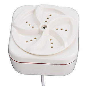 Mini Ultrasonic Washing Machine 5V 18W USB Powered Ultrasonic Foldable Portable TurbineWashing Machine for Dormitory Travel White