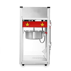 Olde Midway Commercial Popcorn Machine Maker Popper with 8-Ounce Kettle - Red