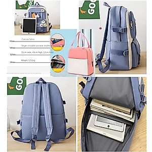 TOAOSET Kawaii Backpack Set Kawaii Pendant Pin and Accessories, 3pcs Set Teens Youth Girl Cartoon Aesthetic Cute Backpack (Cartoon backpack,one size)