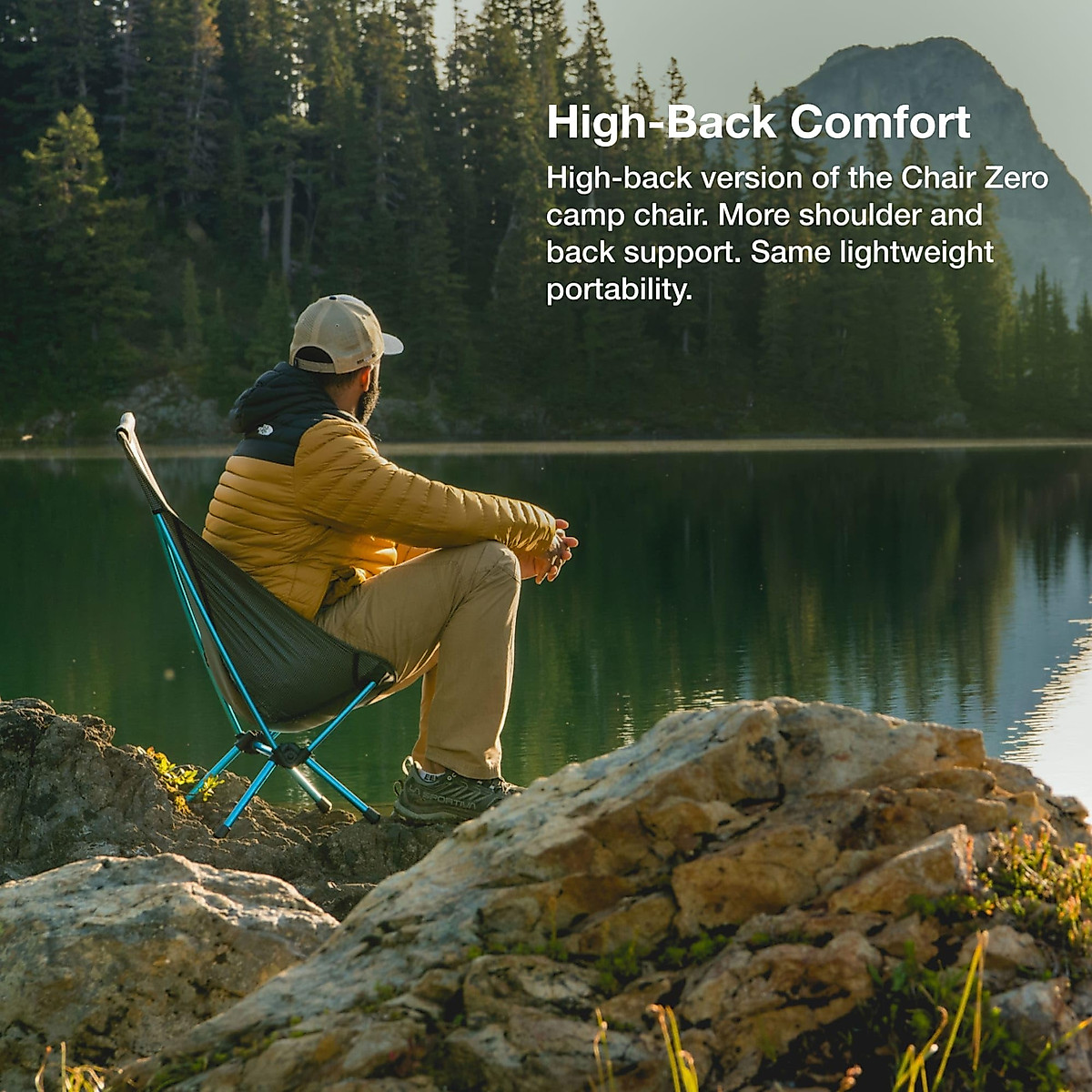 Helinox Chair Zero Ultralight Highback Backpacking Chair, Black