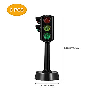 Kisangel Traffic Light 3pcs Simulation Traffic Traffic Toy Signs Kids Street Signs Playset Light Construction Themed Party Decorations Kids Light Table