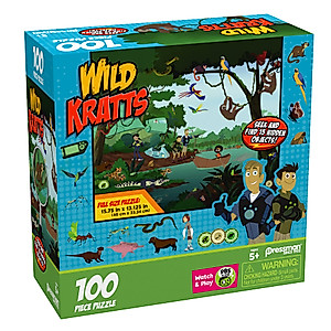 Wild Kratts Seek and Find 100pc Puzzle - Seek and Find 15 Hidden Objects! - 15.75" x 13.125" Completed Size by Pressman