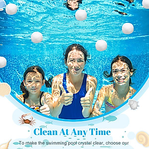 Zubebe 4.6 lbs Pool Filter Media Balls Fiber Filter Media for Swimming Pool Sand Filters and Bath Center Bathtubs Spas Aquarium Grime Cleaning Scum